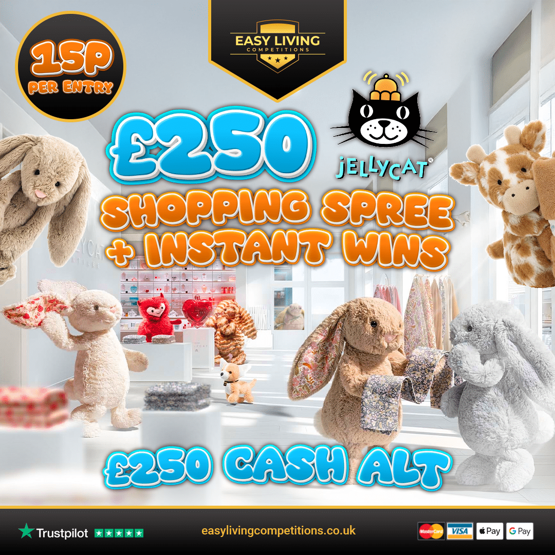 £250 Jellycat Shopping Spree + Instant Wins – Easy Living Competitions