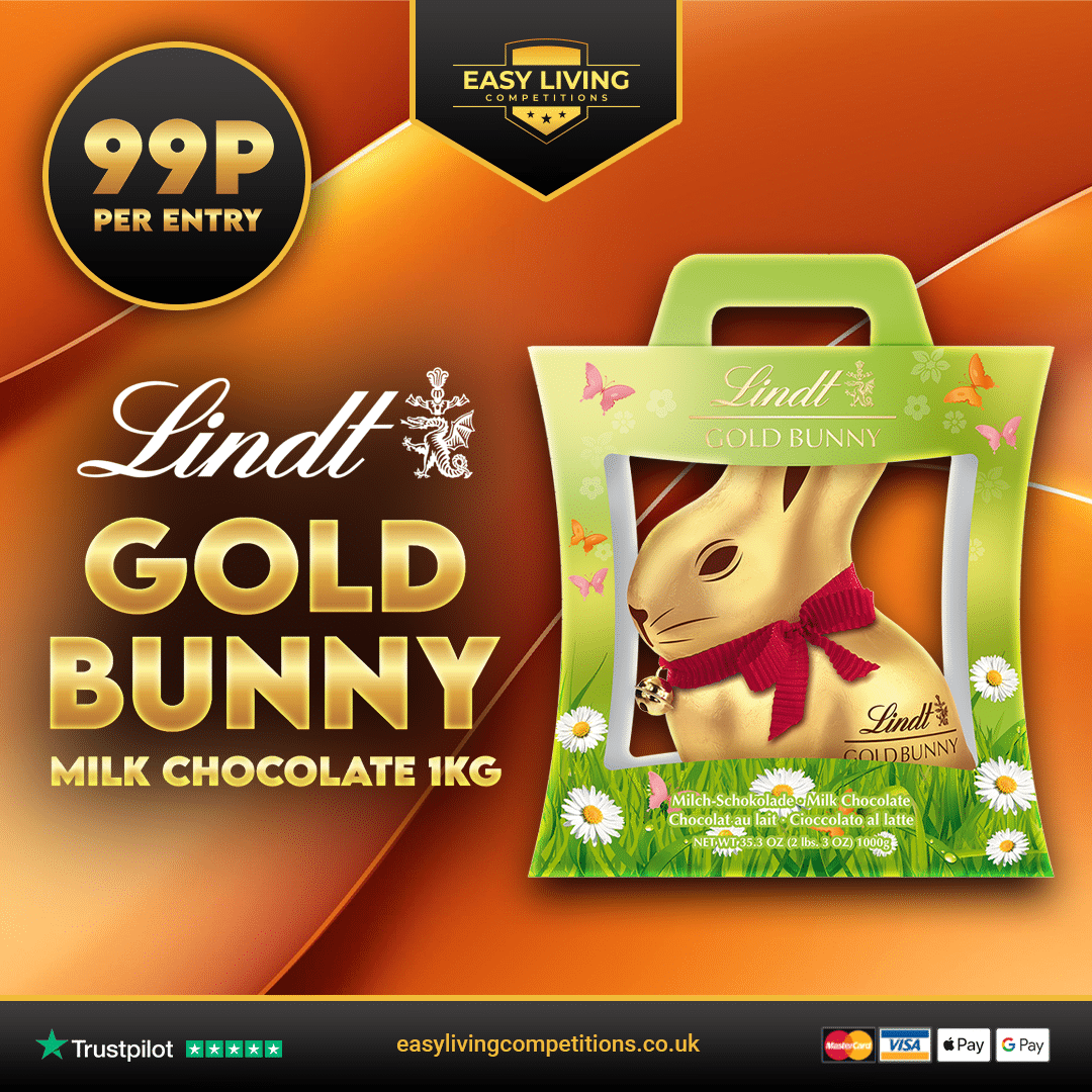 Lindt Gold Bunny – Milk Chocolate 1KG – Easy Living Competitions