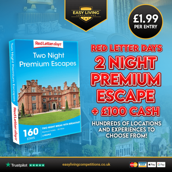Red Letter Days 2 Night Premium Escape + £100 Cash – Easy Living ...